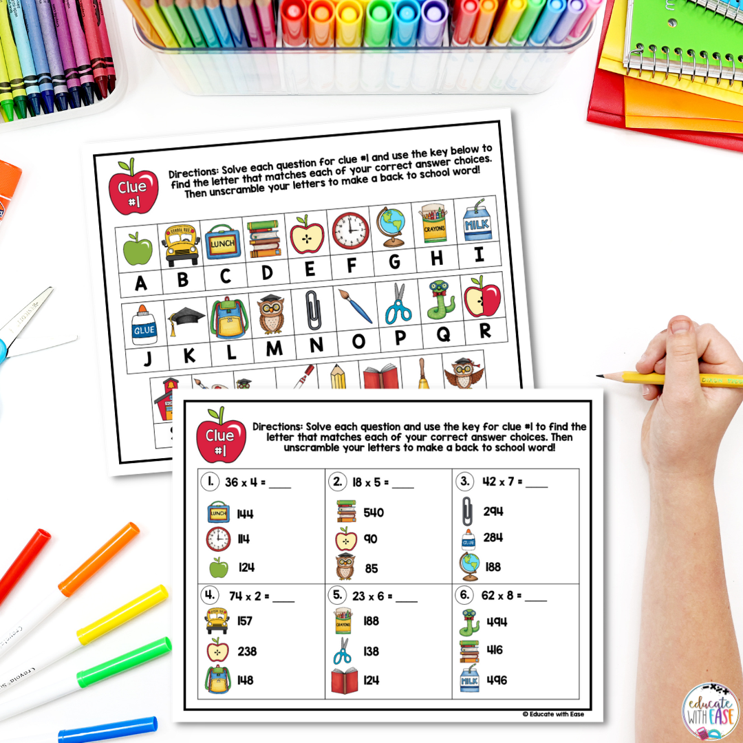 3 Elementary Math Activities For Back To School